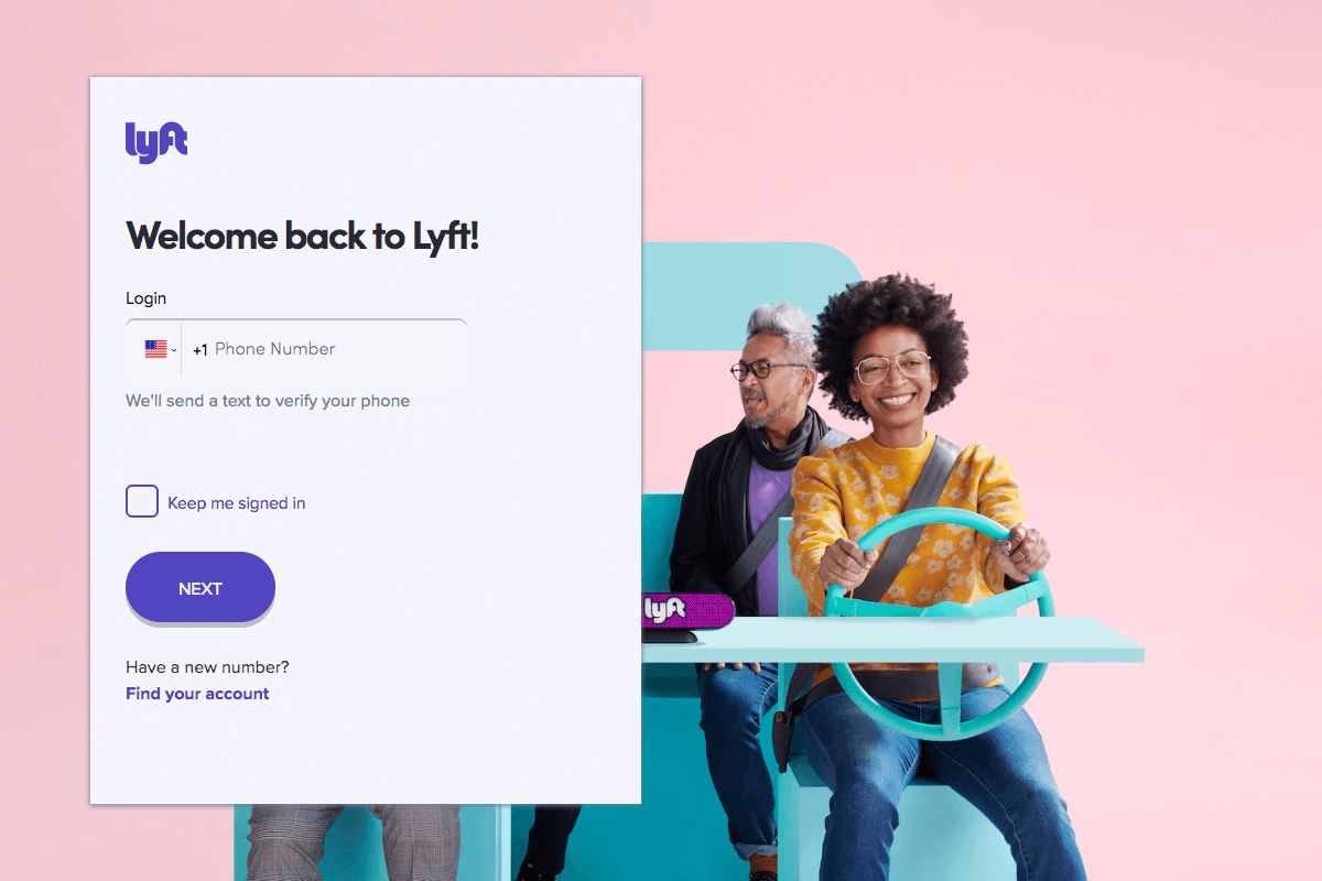 Lyft – Login page - Find SaaS Websites inspiration